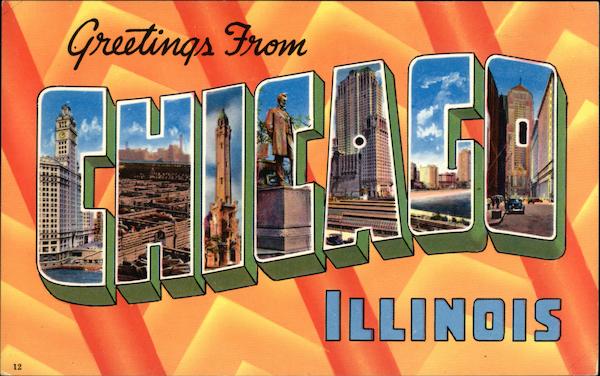 Greetings from Chicago Illinois Postcard