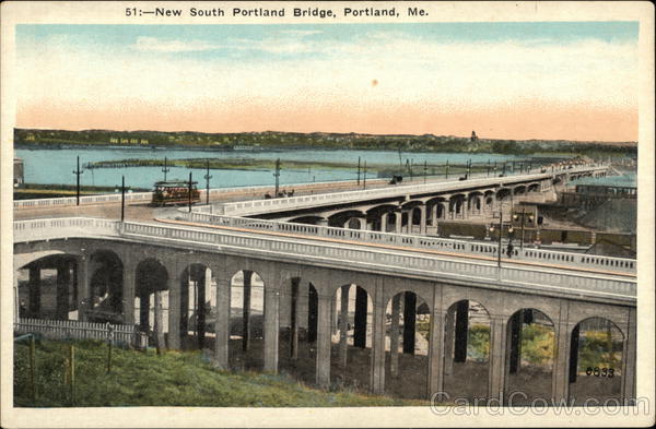 New South Portland Bridge Maine Postcard