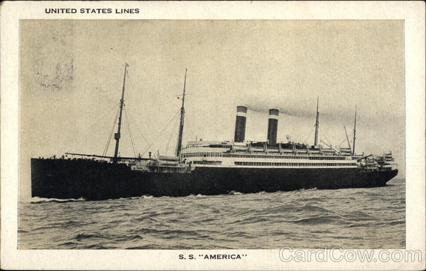 SS America Steamers Postcard