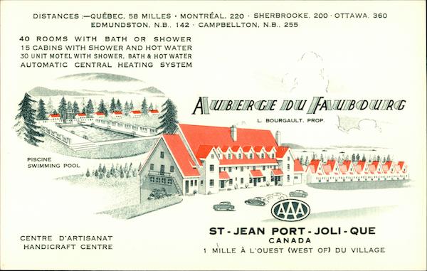 Auberge du Faubourg St-Jean-Port-Joli, QC Canada Quebec Postcard