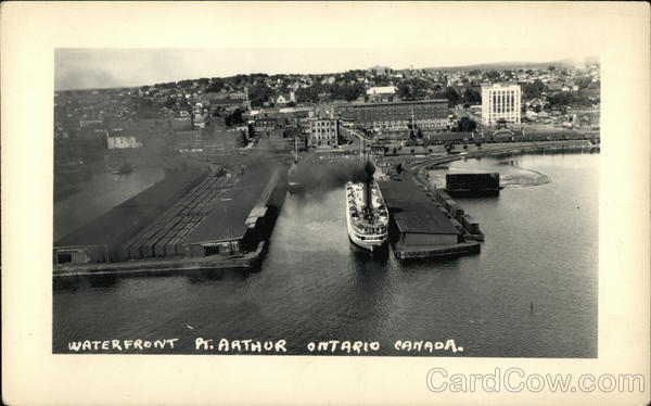 Bird's Eye View of Waterfront Port Arthur, ON Canada Ontario Postcard