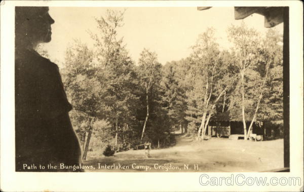 Path to the Bungalows, Interlaken Camp Croydon, NH Postcard