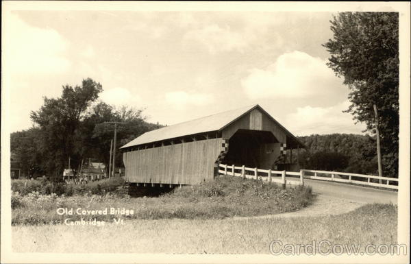 Old Covered Bridge Cambridge, VT Postcard