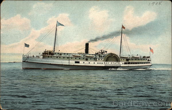 Str. Bay State Steamers Postcard