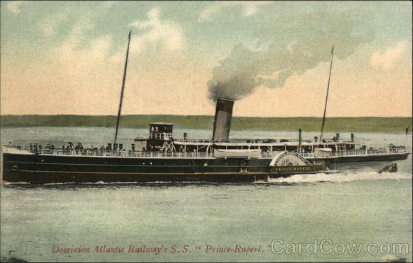 Dominion Atlantic Railway's SS "Prince Rupert" Steamers Postcard