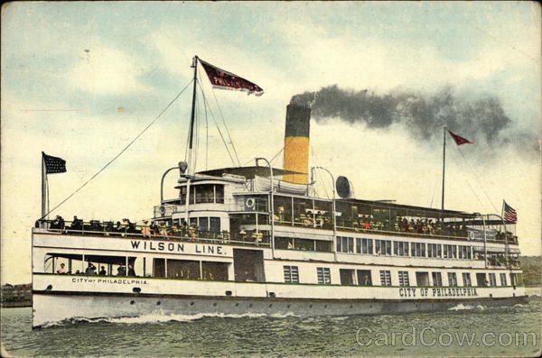 Steamer "City of Philadelphia", Wilson Line Steamers Postcard