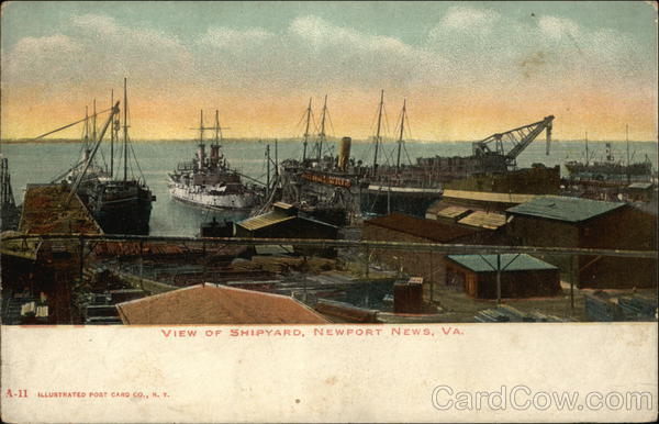 View of Shipyard Newport News, VA Postcard
