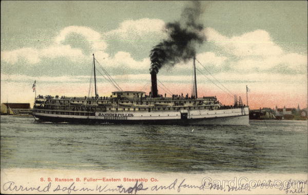 SS Ransom B. Fuller - Eastern Steamship Co. Steamers Postcard