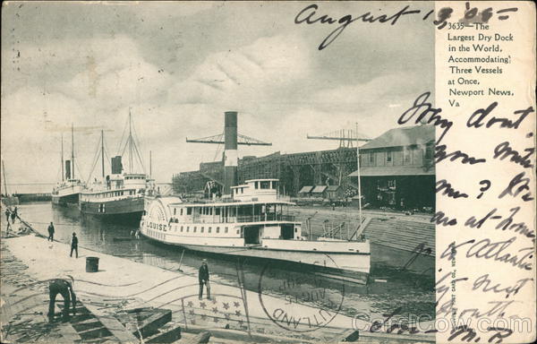 The Largest Dry Dock in the World Newport News, VA Postcard