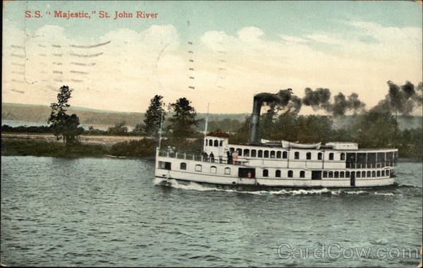 SS "Majestic", St. John River Steamers Postcard