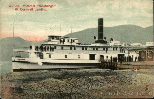 Steamer "Newburgh" at Cornwall Landing New York Steamers Postcard