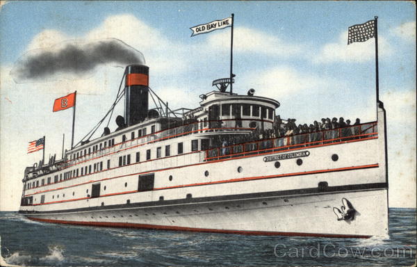 Baltimore Steam Packet Co., Old Bay Line Steamers Postcard