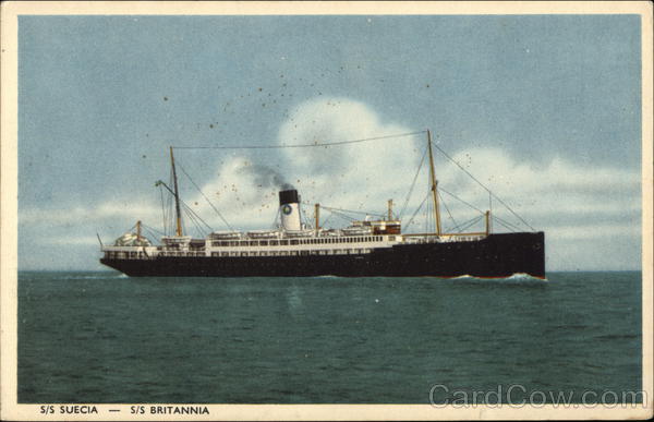 S/S Suecia - S/S Britannia Boats, Ships Postcard