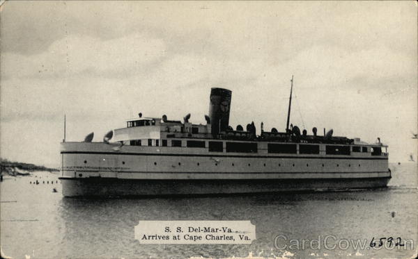 SS Del-Mar-Va on the Water Cape Charles, VA Postcard