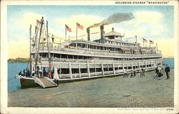 Excursion Steamer "Washington" Steamers Postcard