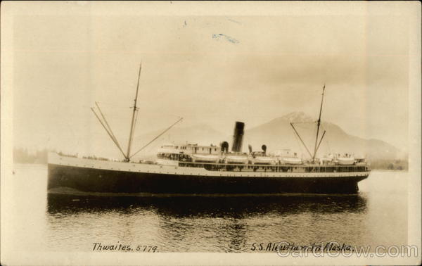 S.S. "Aleutian" in Alaska Steamers Postcard