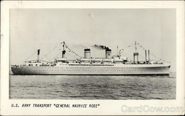 US Army Transport "General Maurice Rose" Steamers Postcard