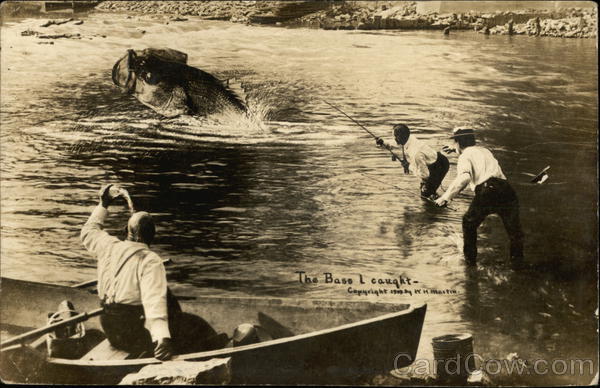 The Bass I Caught Exaggeration Postcard