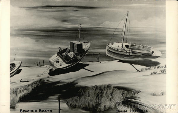 Beached Boats Boats, Ships Postcard