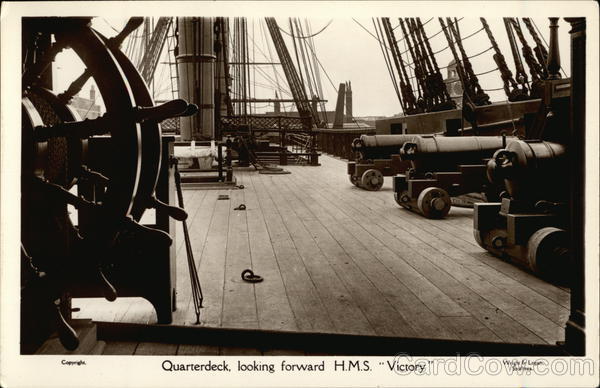 Quarterdeck, Looking Forward, HMS "Victory" Boats, Ships Postcard