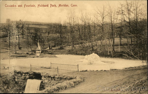 Cascades and Fountains, Hubbard Park Meriden, CT Postcard