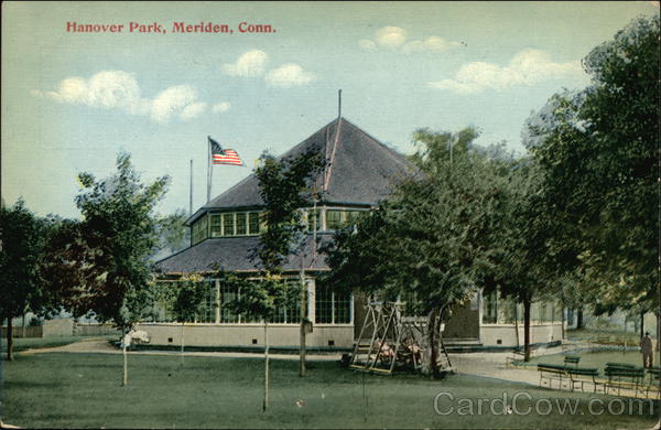 View of Hanover Park Meriden, CT Postcard