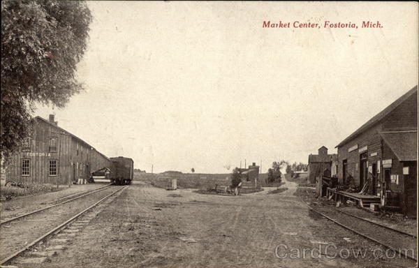 Market Center Fostoria, MI Postcard