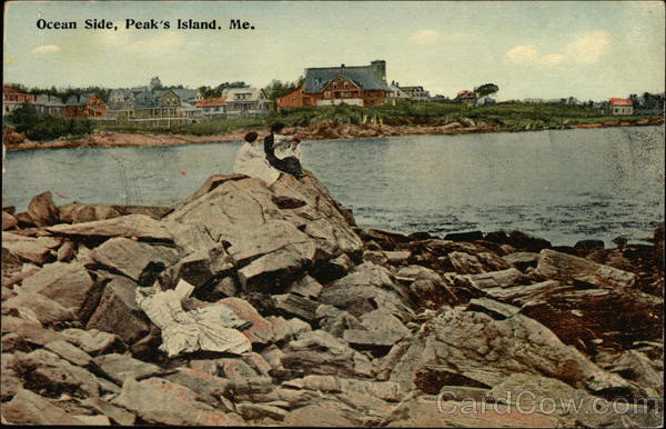 Ocean Side, Peak's Island Portland, ME Postcard