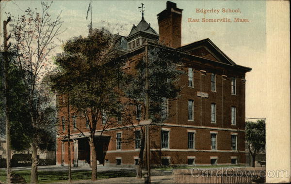 Edgerley School East Somerville, MA Postcard