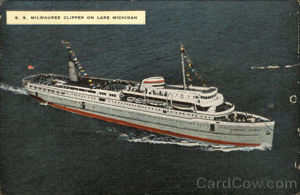 S.S. "Milwaukee Clipper" Cruise Ships Postcard