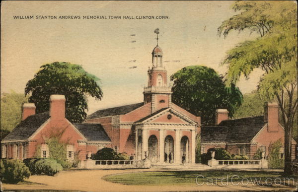 William Stanton Andrews Memorial Town Hall Clinton, CT Postcard