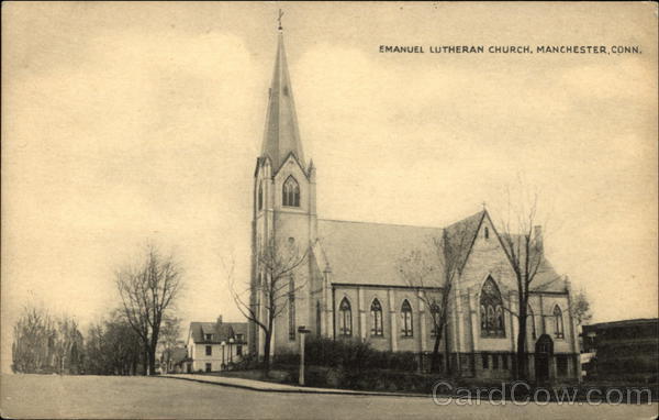 Emanuel Lutheran Church Manchester, CT Postcard Emanuel Lutheran Church Manchester, CT Postcard