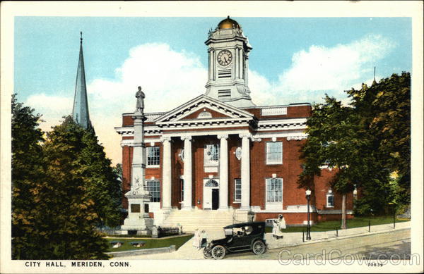 City Hall Meriden, CT Postcard