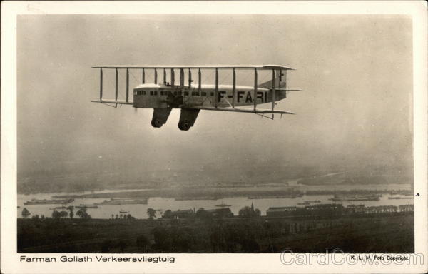 Farman Goliath Verkeersvliegtuig Aircraft Postcard