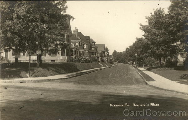 Fletcher Street Roslindale, MA Postcard