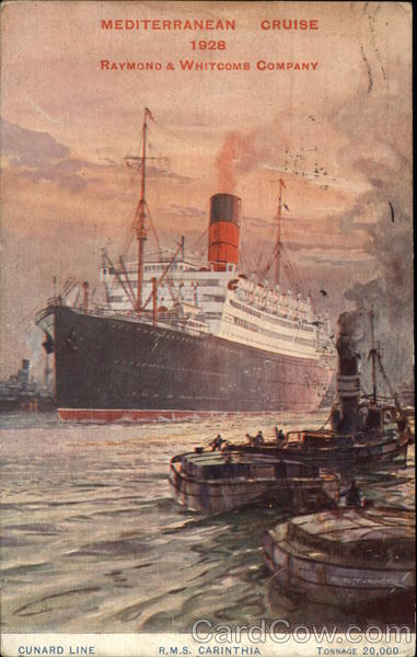 R.M.S. "Carinthia" - Cunard Line Cruise Ships Postcard