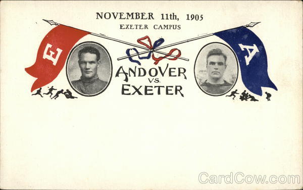 Rare 1905 Andover Vs. Exeter Football Postcard