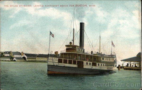 The Myles Standish Leaving Nantasket Beach for Boston Massachusetts ...