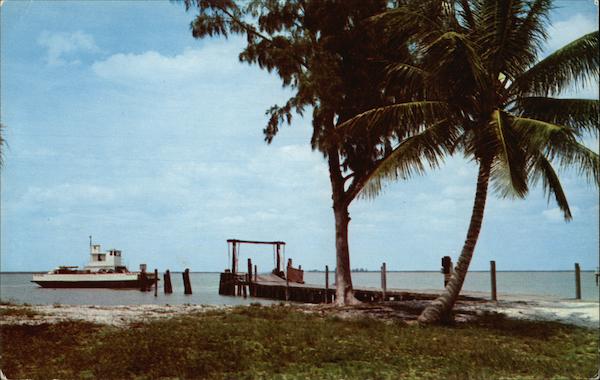 Automobile Ferry from Punta Rassa to Sanibel and Captiva Islands Fort ...