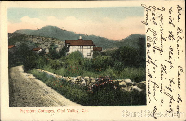 Pierpoint Cottages, Ojai Valley California Postcard