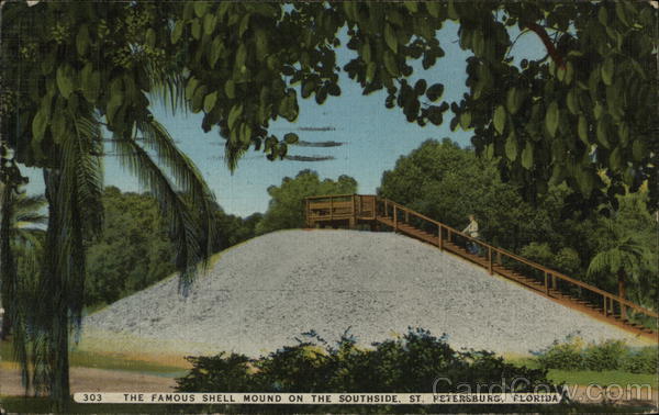 The Famous Shell Mound on the Southside St. Petersburg, FL Postcard