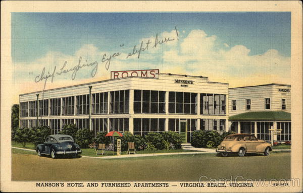 Manson's Hotel and Furnished Apartments--Virginia Beach, Virginia Postcard