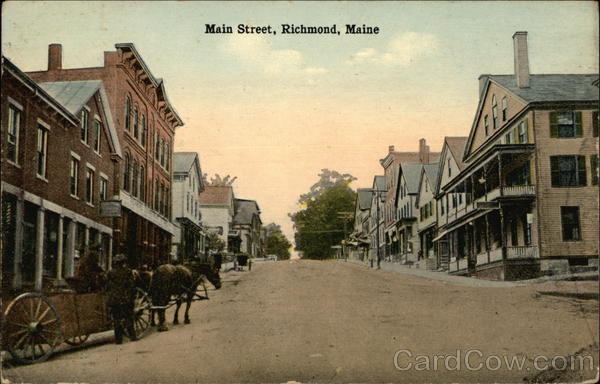 Main Street Richmond, ME Postcard