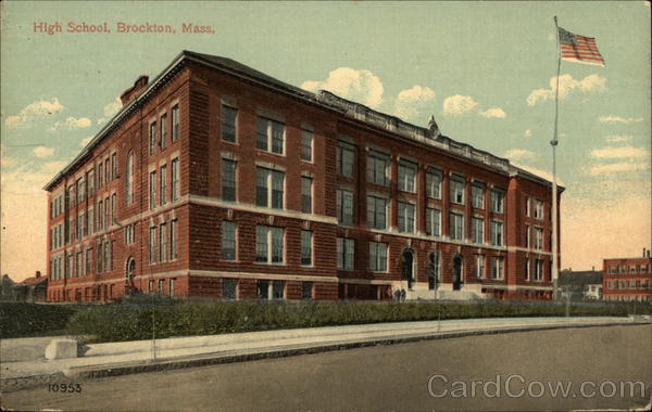 High School Brockton, MA Postcard