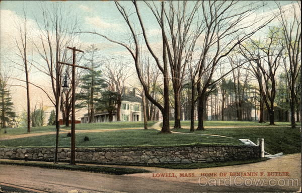 Home of Benjamin F. Butler Lowell, MA Postcard