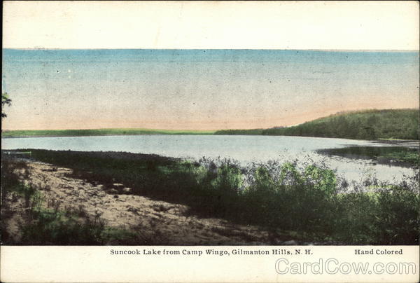 Suncook Lake from Camp Wingo Gilmanton, NH Postcard