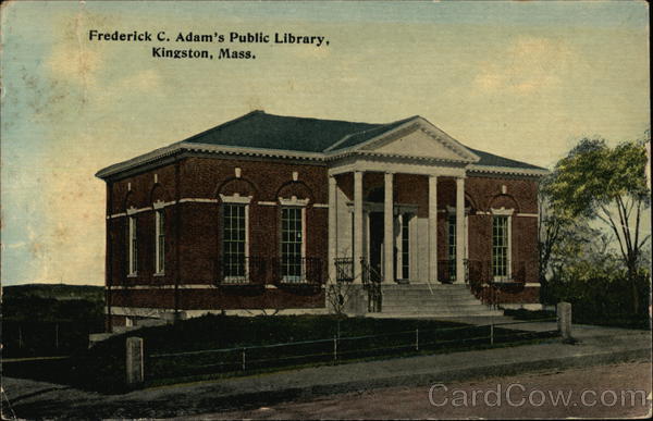 Frederick C. Adam's Public Library Kingston, MA Postcard