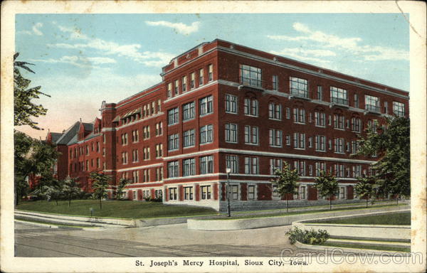 St. Joseph's Mercy Hospital Sioux City, IA Postcard