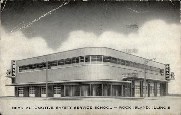 Bear Automotive Safety Service School Rock Island, IL Postcard