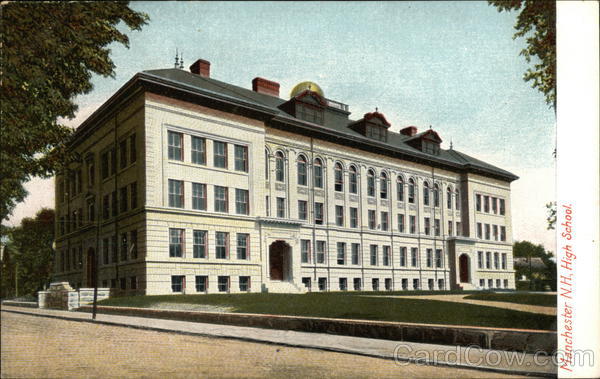 High School Manchester, NH Postcard